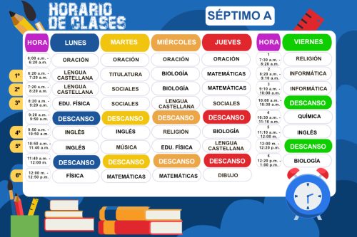 Horarios de clases - Colegio el Carmen Teresiano Cúcuta